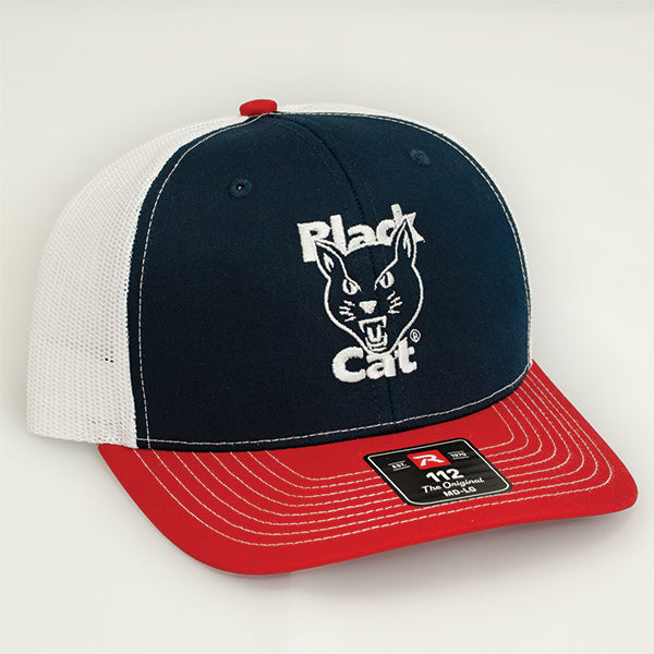 Black Cat® Logo RWB Richardson 112 Hat – Black Cat® Threads